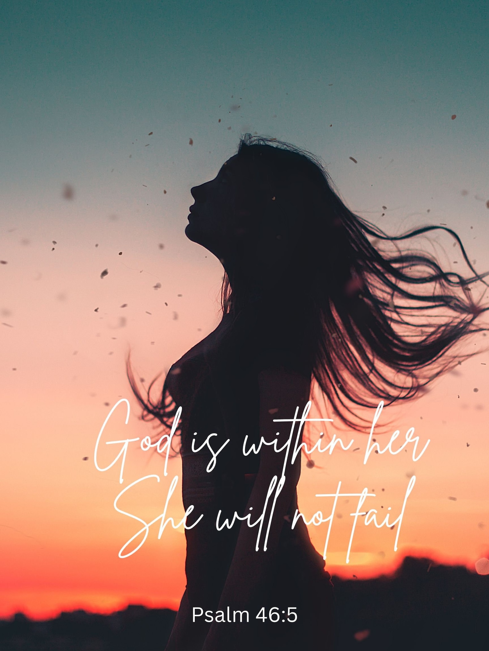 God is Within Her, She Will Not Fail- Scripture- Motivational ...
