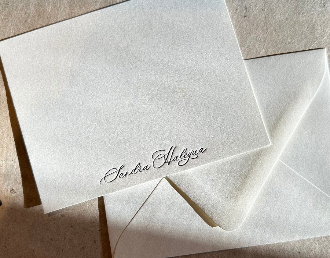 Custom Stationery Cards W/ Envelopes | Personalized Letterpress ...