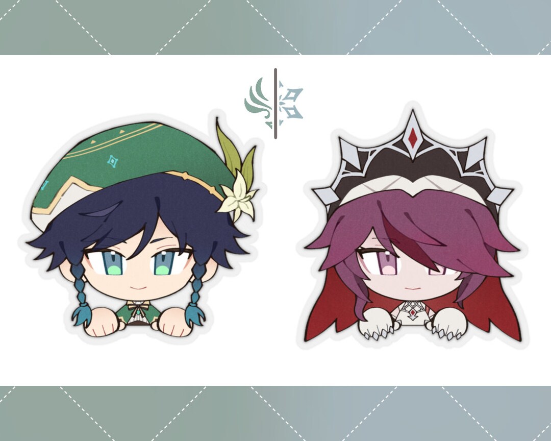 Chibi Venti and Rosaria Sticker Genshin Impact - Etsy