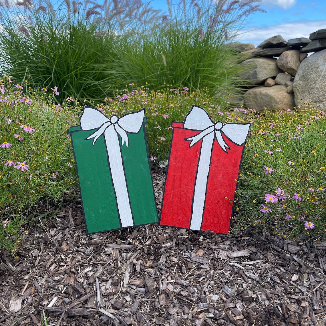 Outdoor Christmas Present Cutouts Decorations Pack/ 10 Cutouts - Etsy