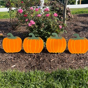 Outdoor Halloween Pumpkin Patch/ Pack of 8 Wooden Pumpkins/ Outdoor ...