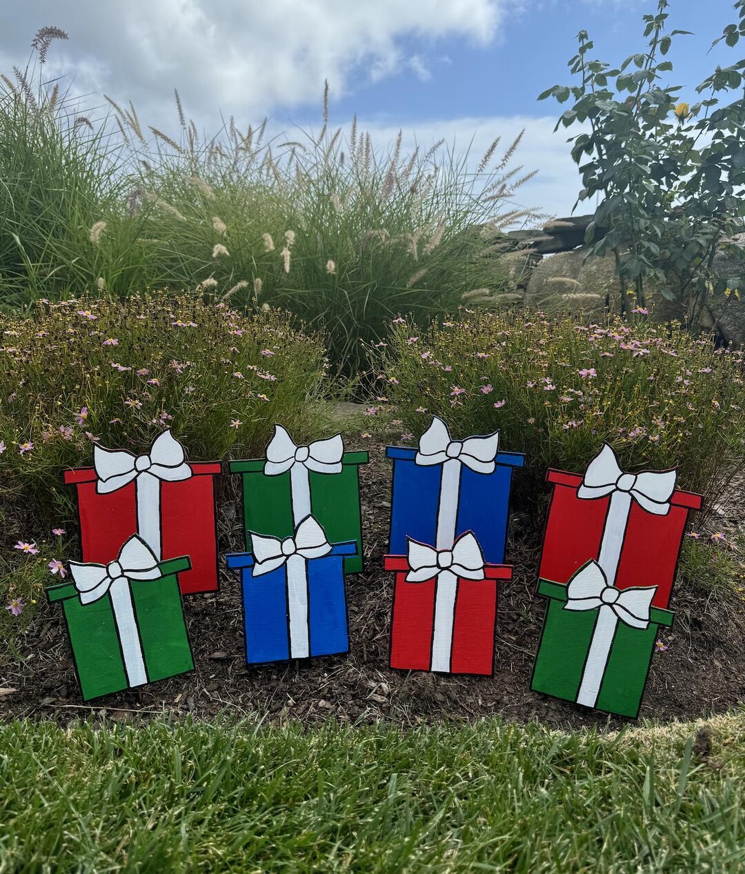 Outdoor Christmas Present Cutouts Decorations Pack/ 8 Cutouts of ...