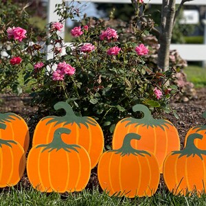 Outdoor Halloween Pumpkin Patch/ Pack of 8 Wooden Pumpkins/ Outdoor ...