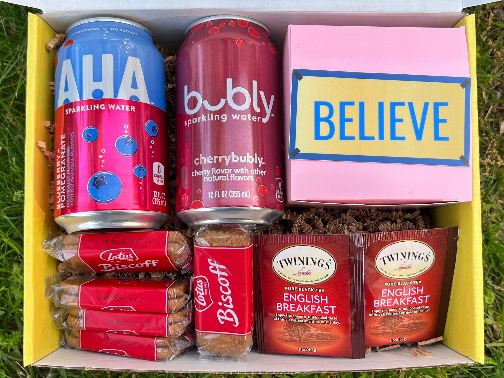 Snack Box for a Ted Lasso TV Night Shortbread in Pink Box, Biscuits ...