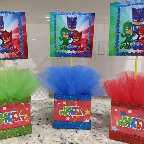 PJ Mask Centerpiece Table Decor Party Decoration - Etsy