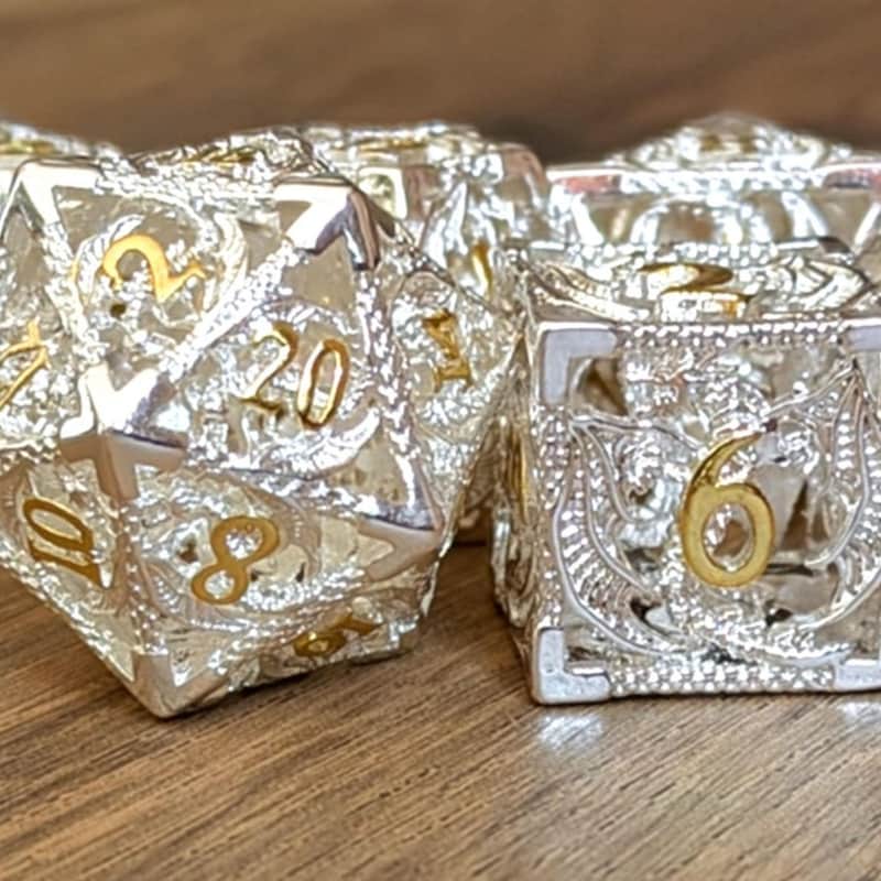 Metal Dice Red and Gold - Etsy UK