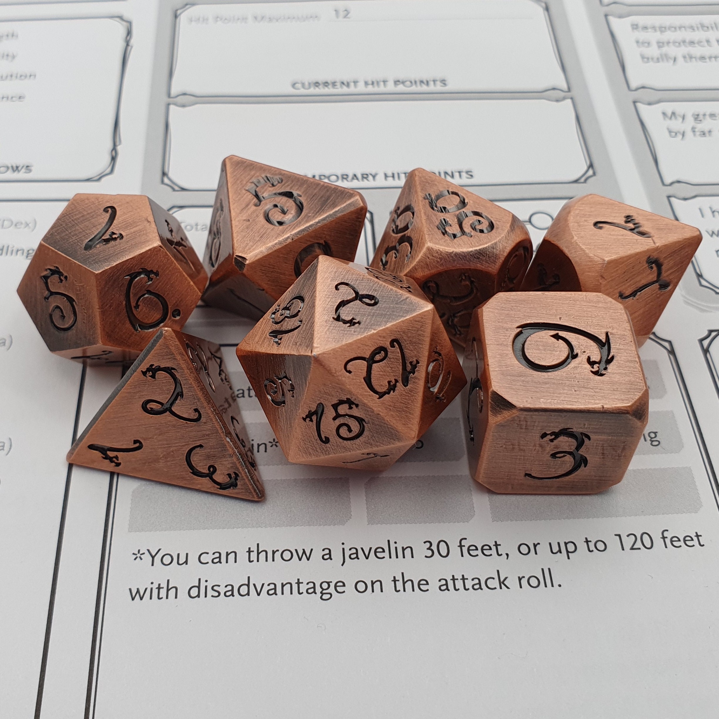 Copper Dragon Wyrmling DND Dice Set - Etsy