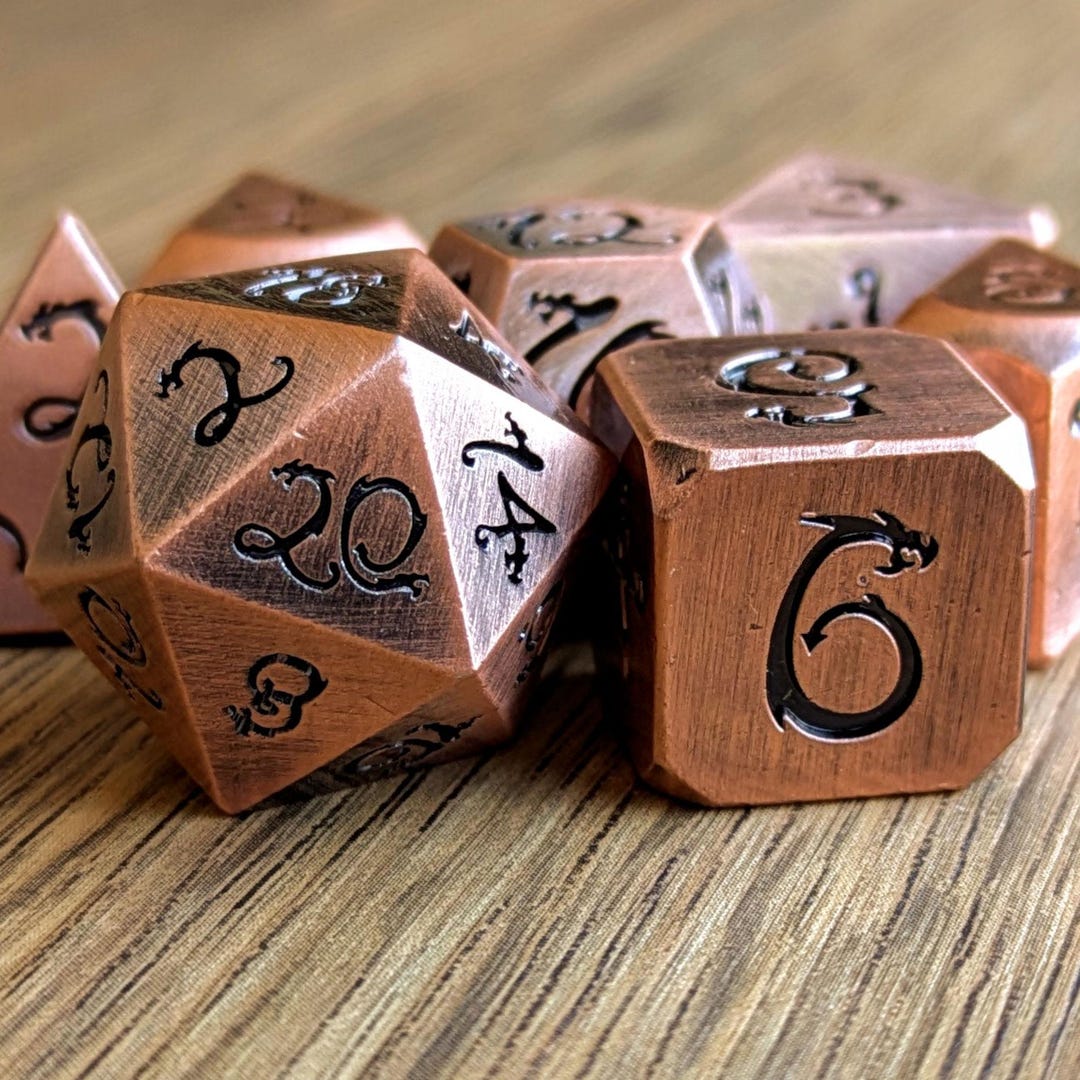 Copper Dragon Wyrmling DND Dice Set - Etsy