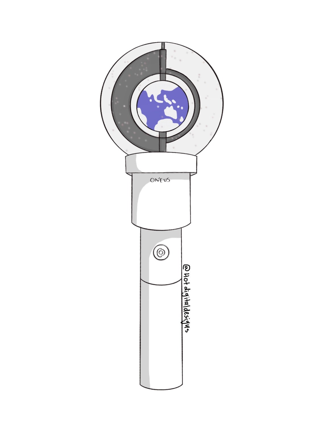 ONEUS LIGHTSTICK, Digital Design, Downloadable, K-pop Digital Art Print ...