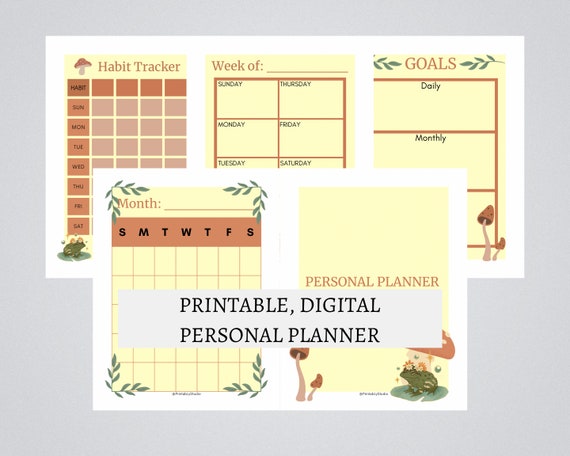 Cottagecore Personal Planner Printable Digital Undated - Etsy