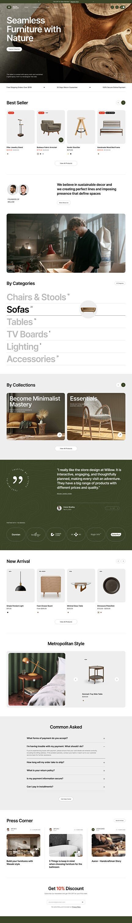 Willow Premium Furniture Shopify 2.0 Theme