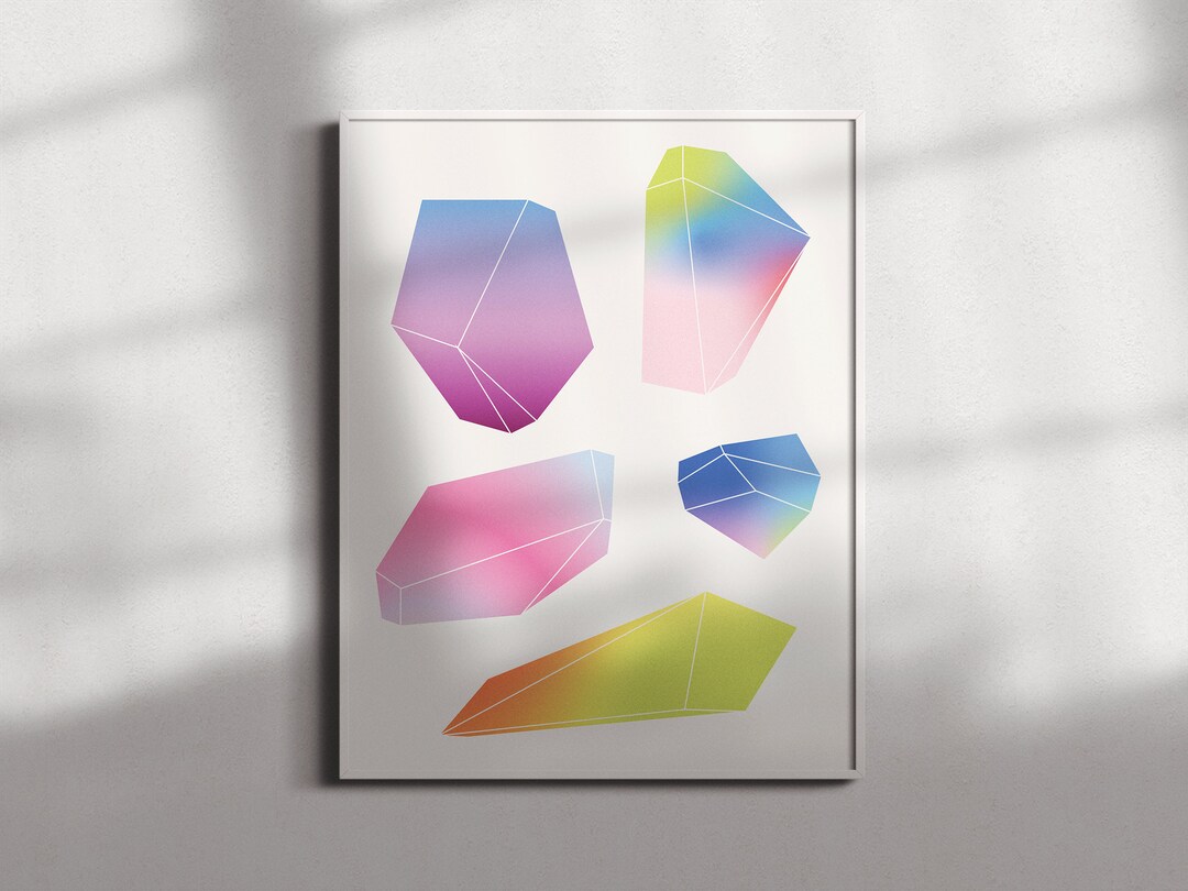 Gems Gradient PRINTABLE | Crystals Gemstones Minimal Pattern Dorm ...