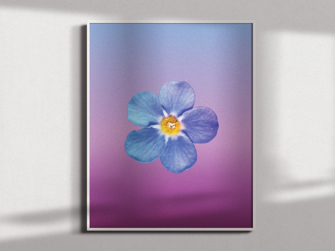 Purple Blue Gradient Flower PRINTABLE | Minimal Flower Print ...