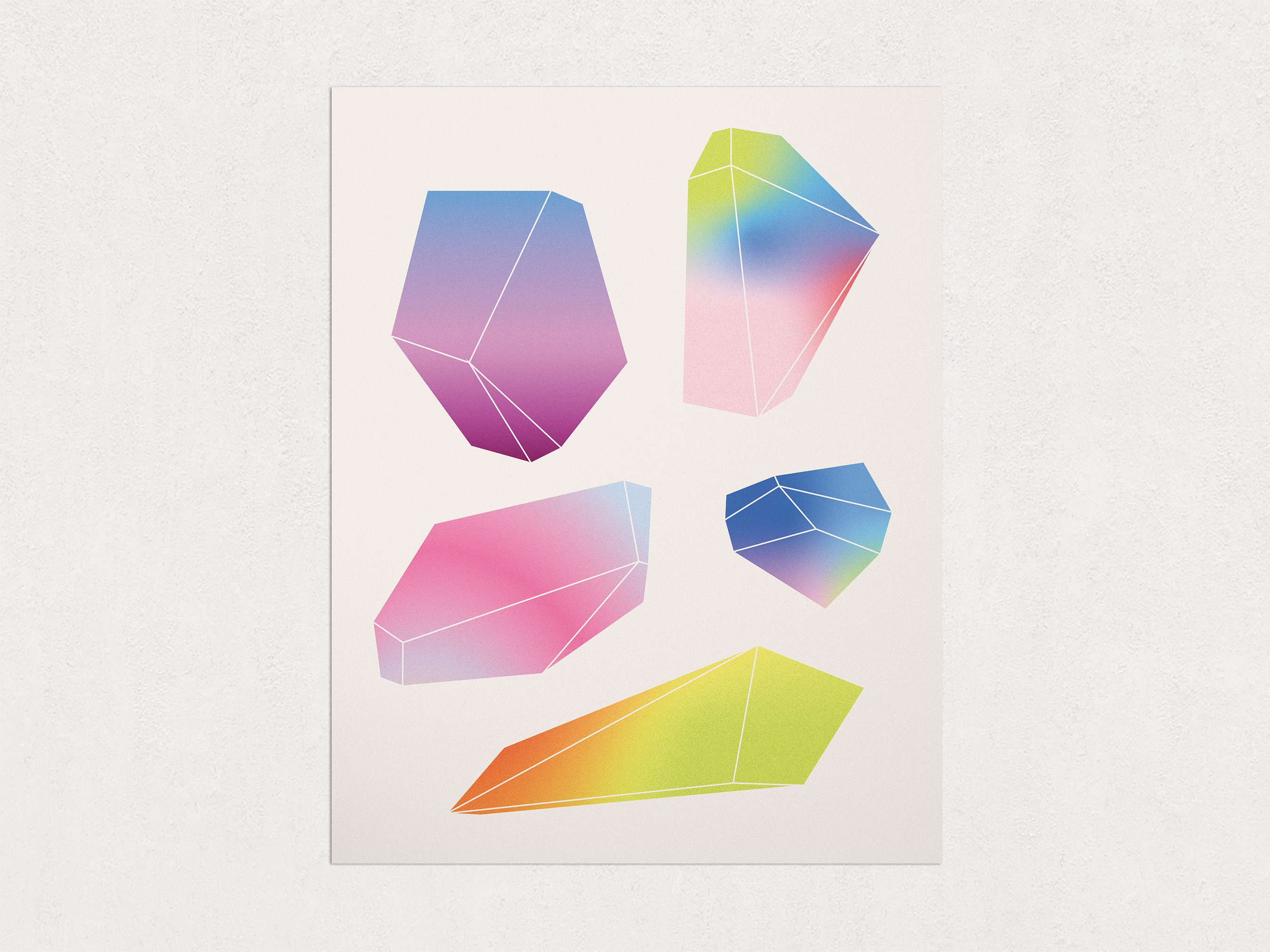 Gems Gradient PRINTABLE | Crystals Gemstones Minimal Pattern Dorm ...