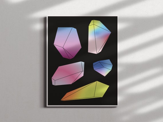 Gradient Gemstones PRINTABLE Crystals Gems Pattern Modern - Etsy