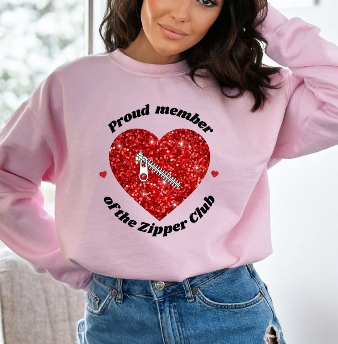 Zipper Club Heart Surgery Sweatshirt, Heart Disease Awareness Shirt ...