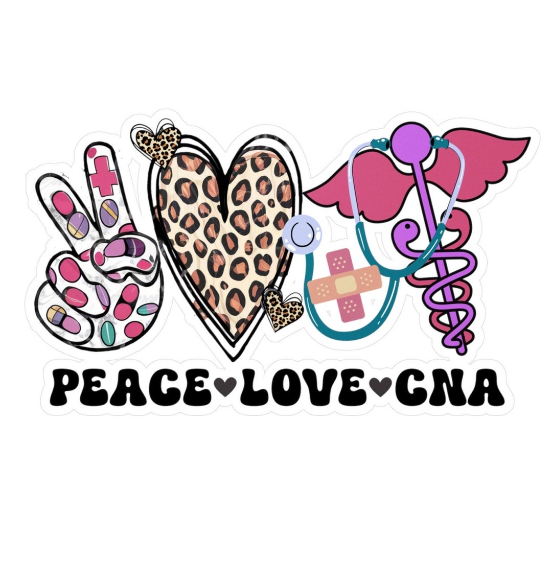Leopard CNA Vinyl Decal, CNA Sticker, Nurse Sticker, Laptop Stickers ...
