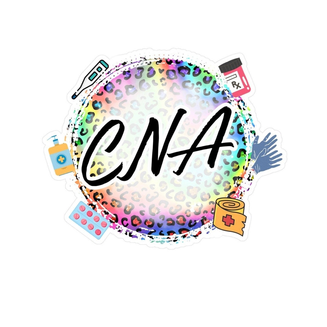 Leopard CNA Vinyl Decal, CNA Sticker, Nurse Sticker, CNA Gift, Laptop ...