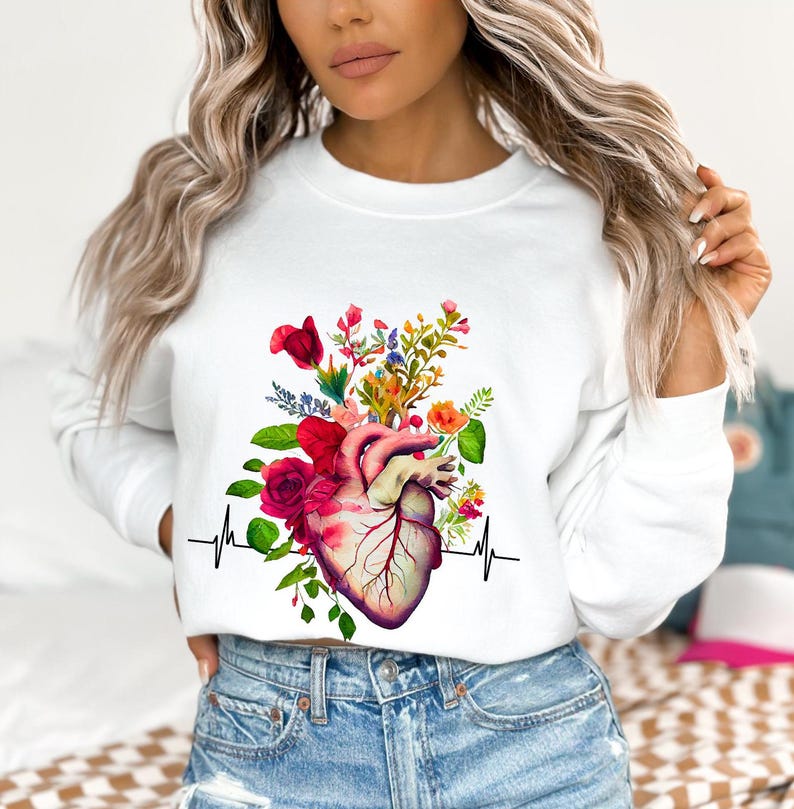 Anatomical Heart Cardiology Sweatshirt: Cardiac Nurse Crewneck - Etsy
