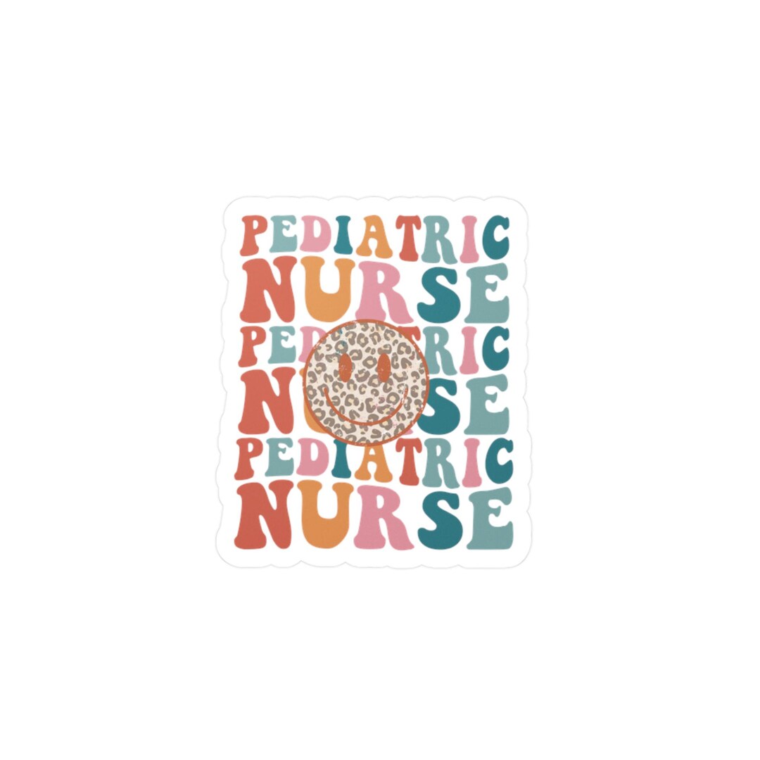 Pediatric Nurse Smiley Vinyl Decal, Retro Nursing Sticker, Laptop Decal ...