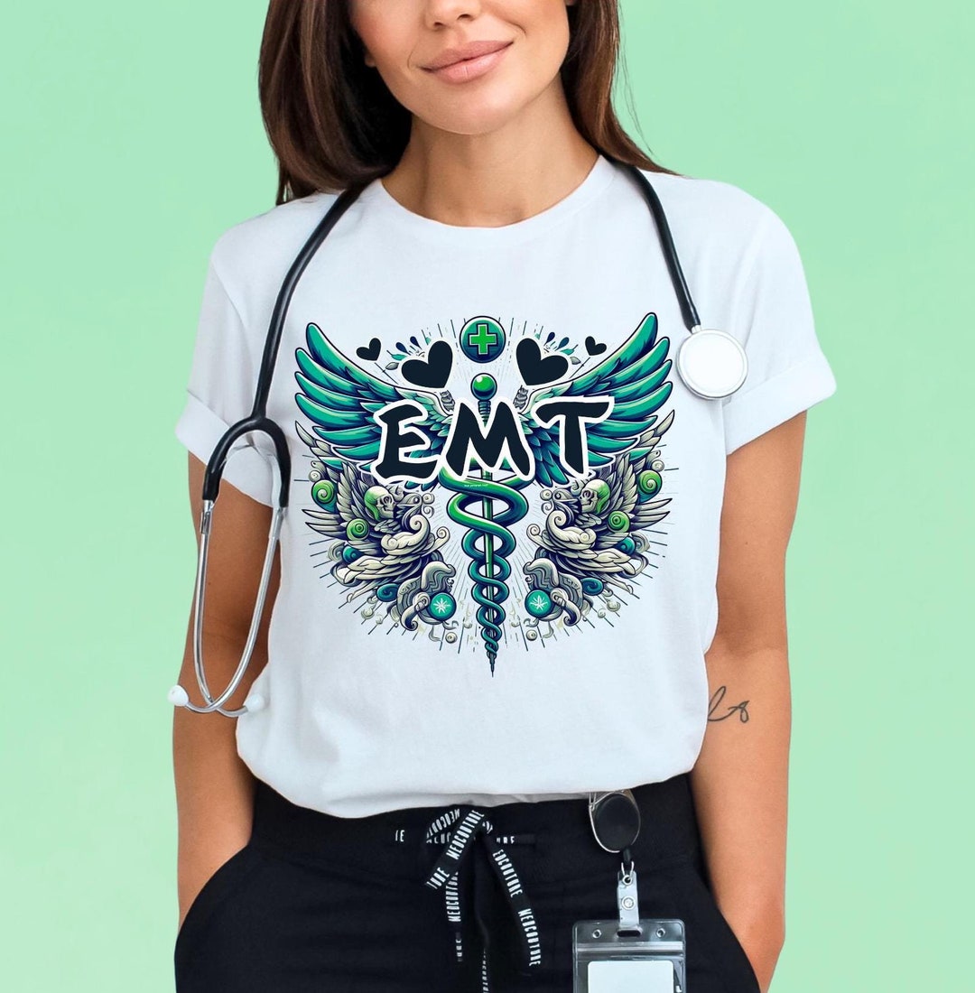 Gothic Caduceus EMT T-shirt, EMT Shirts, Emergency Medical Tech Tee ...