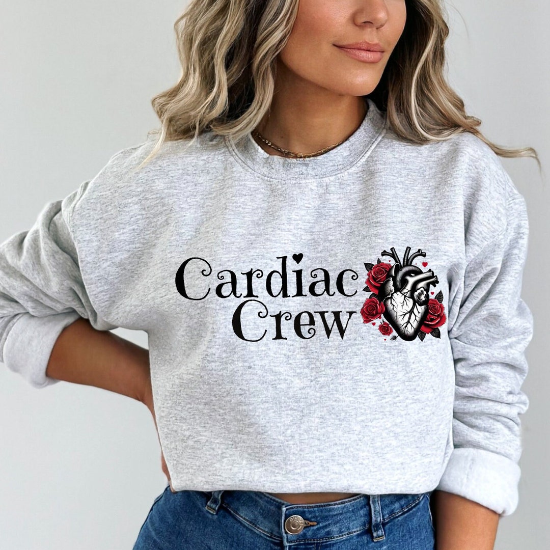 Cardiac Crew Anatomical Heart Nurse Sweatshirt, Cardiac Nurse Shirt ...