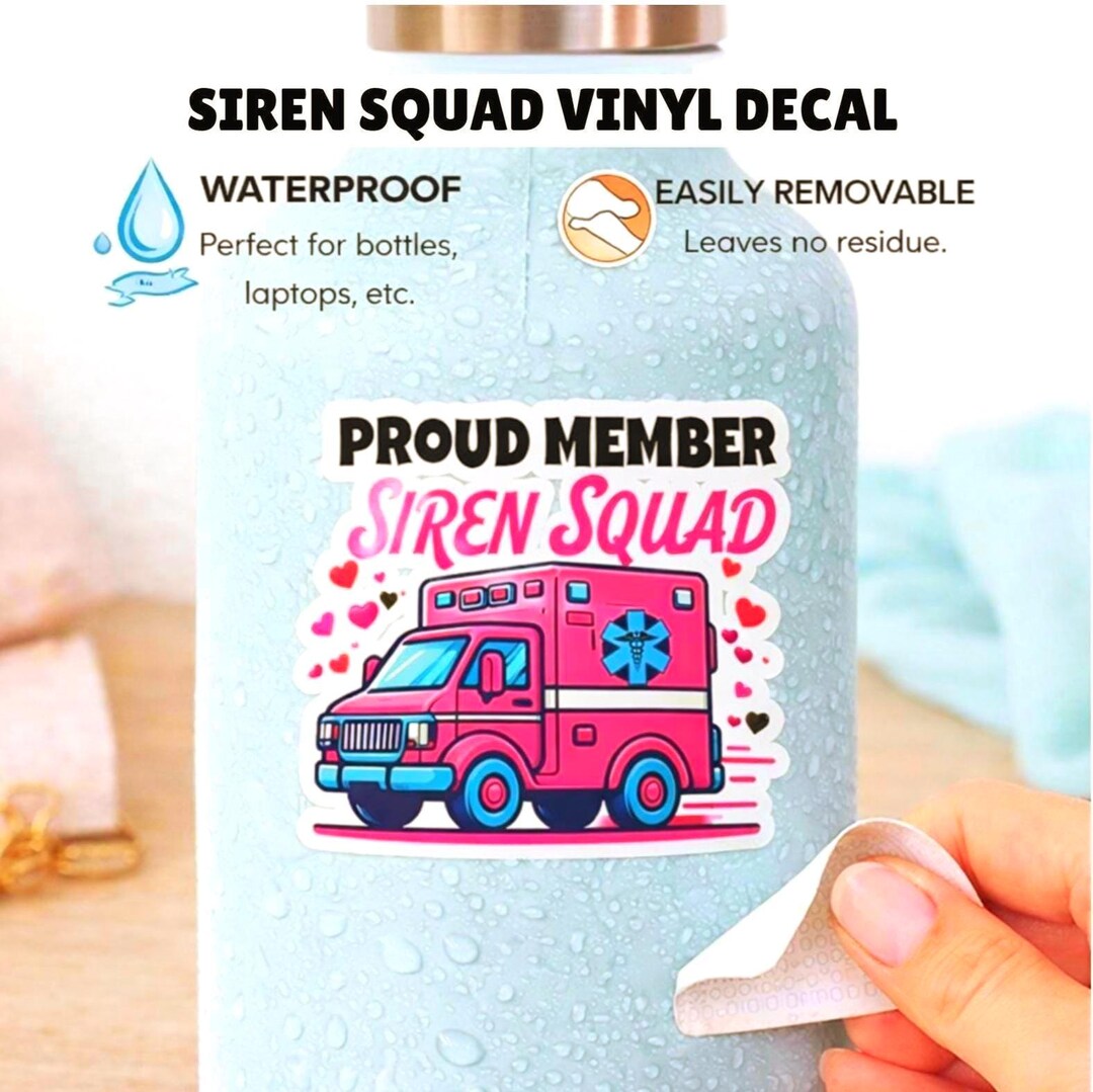 Siren Squad Vinyl Decal: EMT, Nurse, First Responder Sticker - Etsy