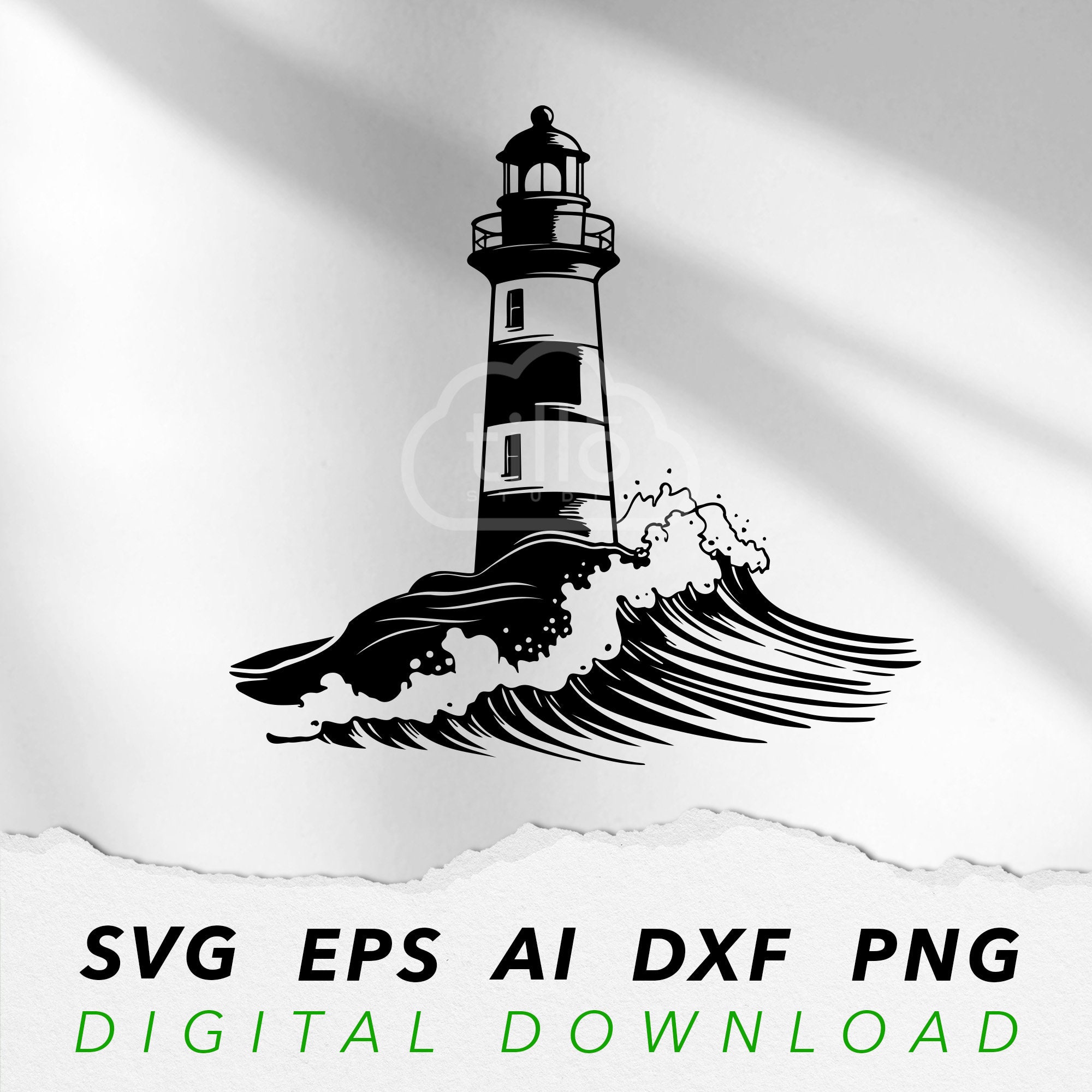 Lighthouse SVG: Maritime Ocean Island Clipart (digital File) - Etsy