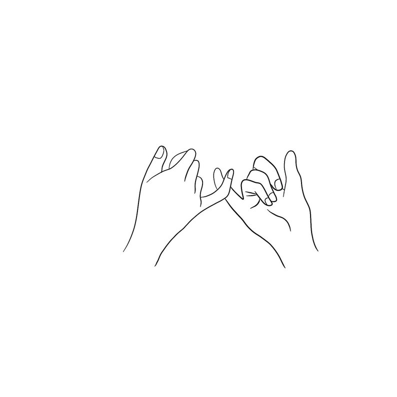 Pinky Promise Sticker | Line Art Sticker | Minimalistic Sticker - Etsy
