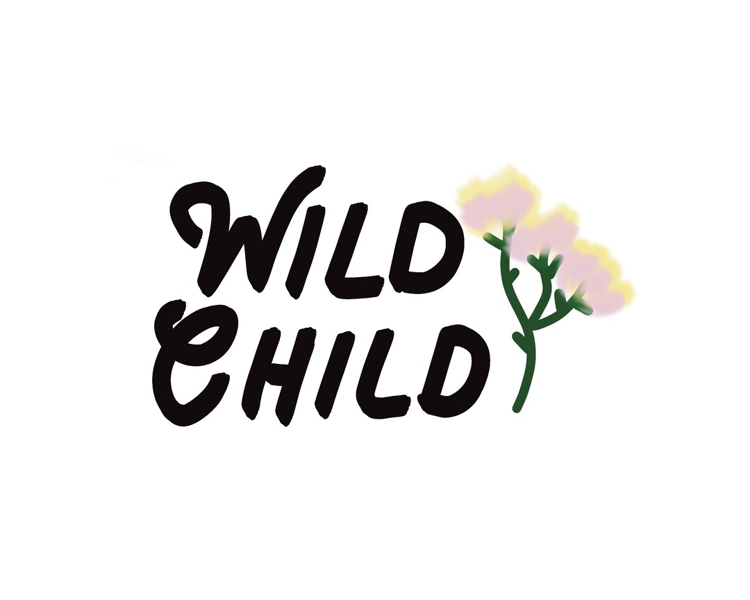 Wild Child Sticker | Floral Sticker | Script Sticker | Waterproof ...