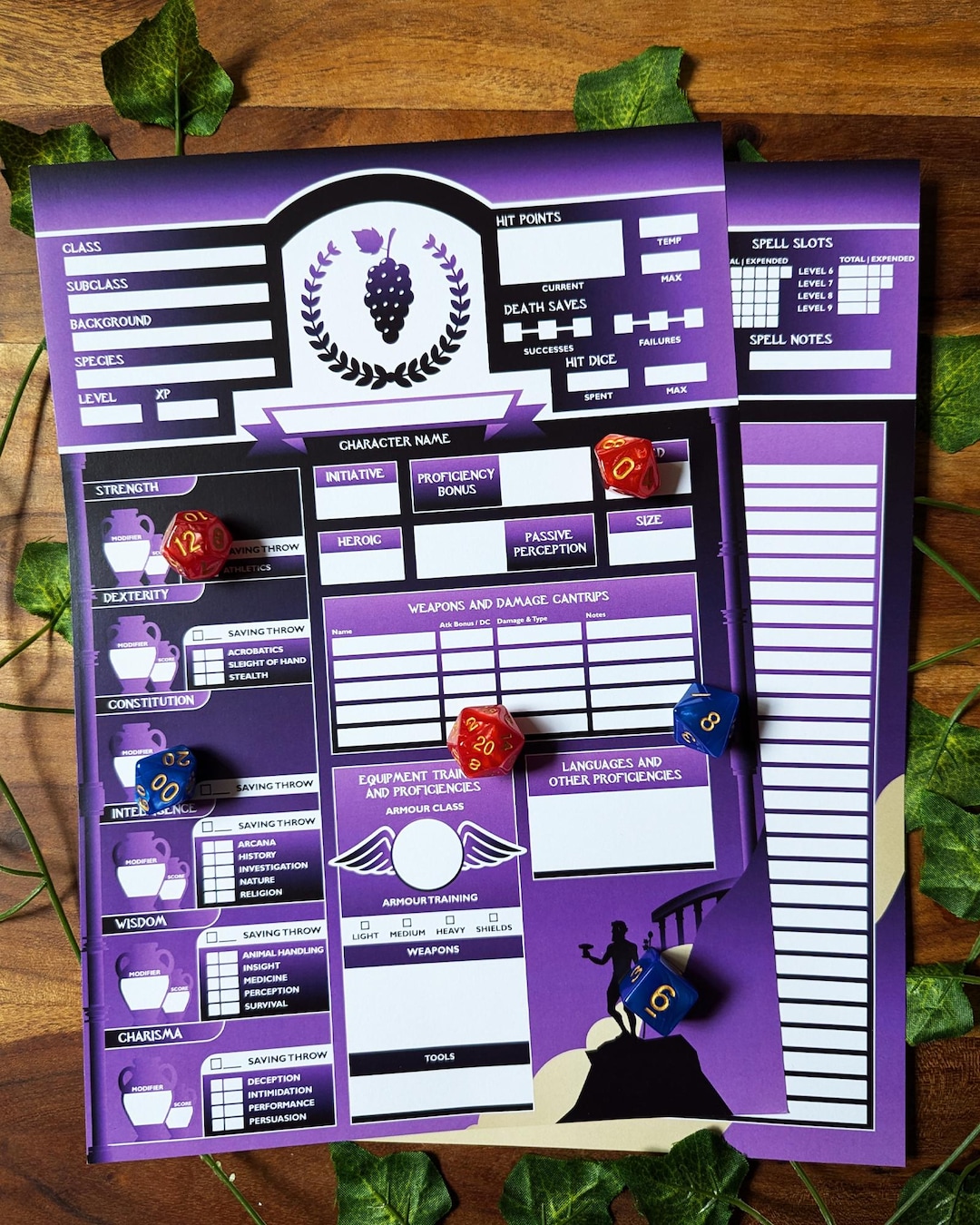 D&D 5e 2024 Greek Mythology God Dionysus Character Sheet | Fillable ...
