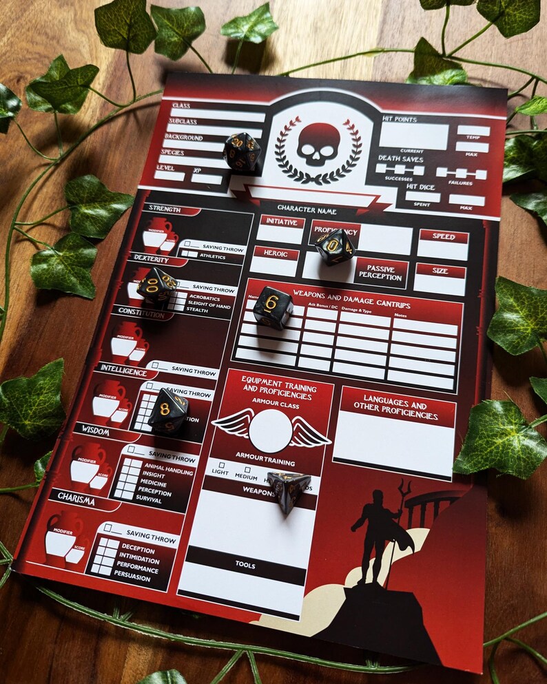 D&D 5e 2024 Greek Mythology God Hades Character Sheet | Fillable ...