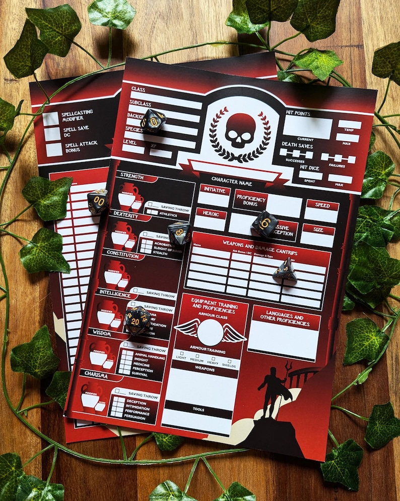 Hades D&D 5e 2024 Greek Mythology God Character Sheet Fillable Digital ...