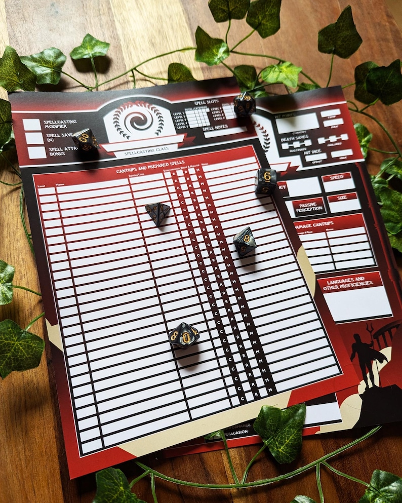 Hades D&D 5e 2024 Greek Mythology God Character Sheet Fillable Digital ...