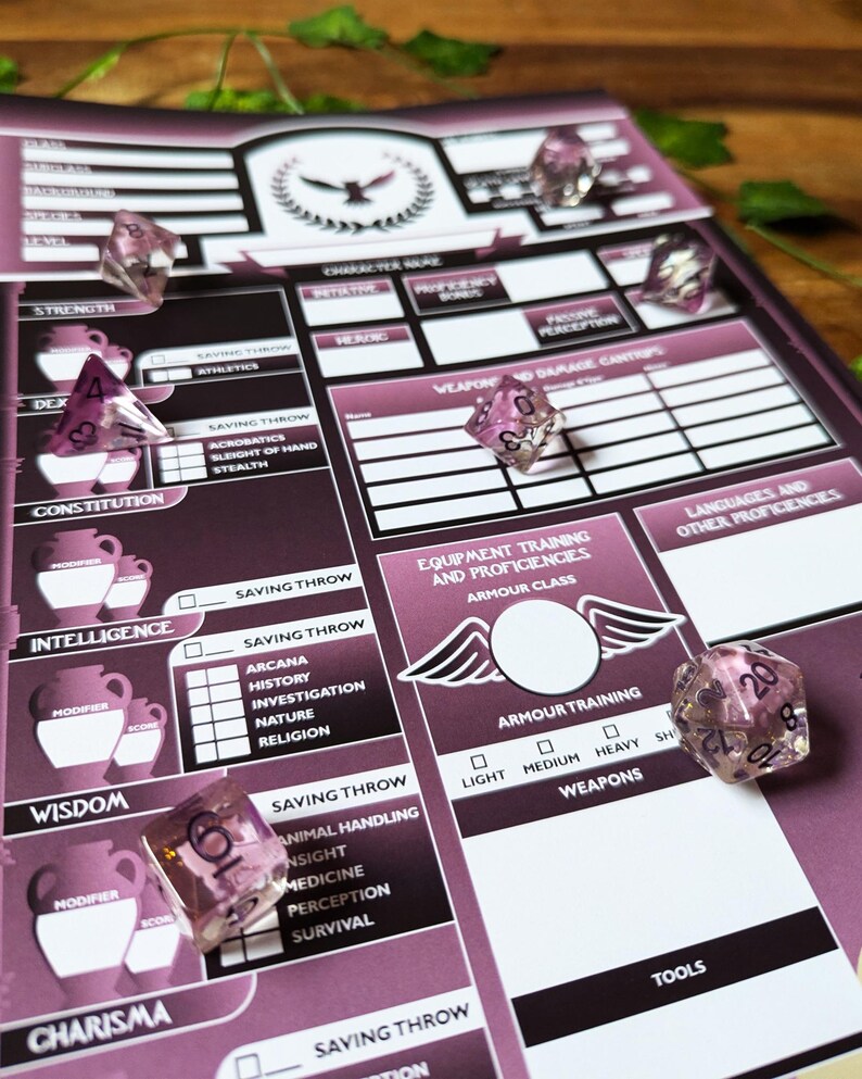 D&D 5e 2024 Greek Mythology Goddess Athena Character Sheet | Fillable ...