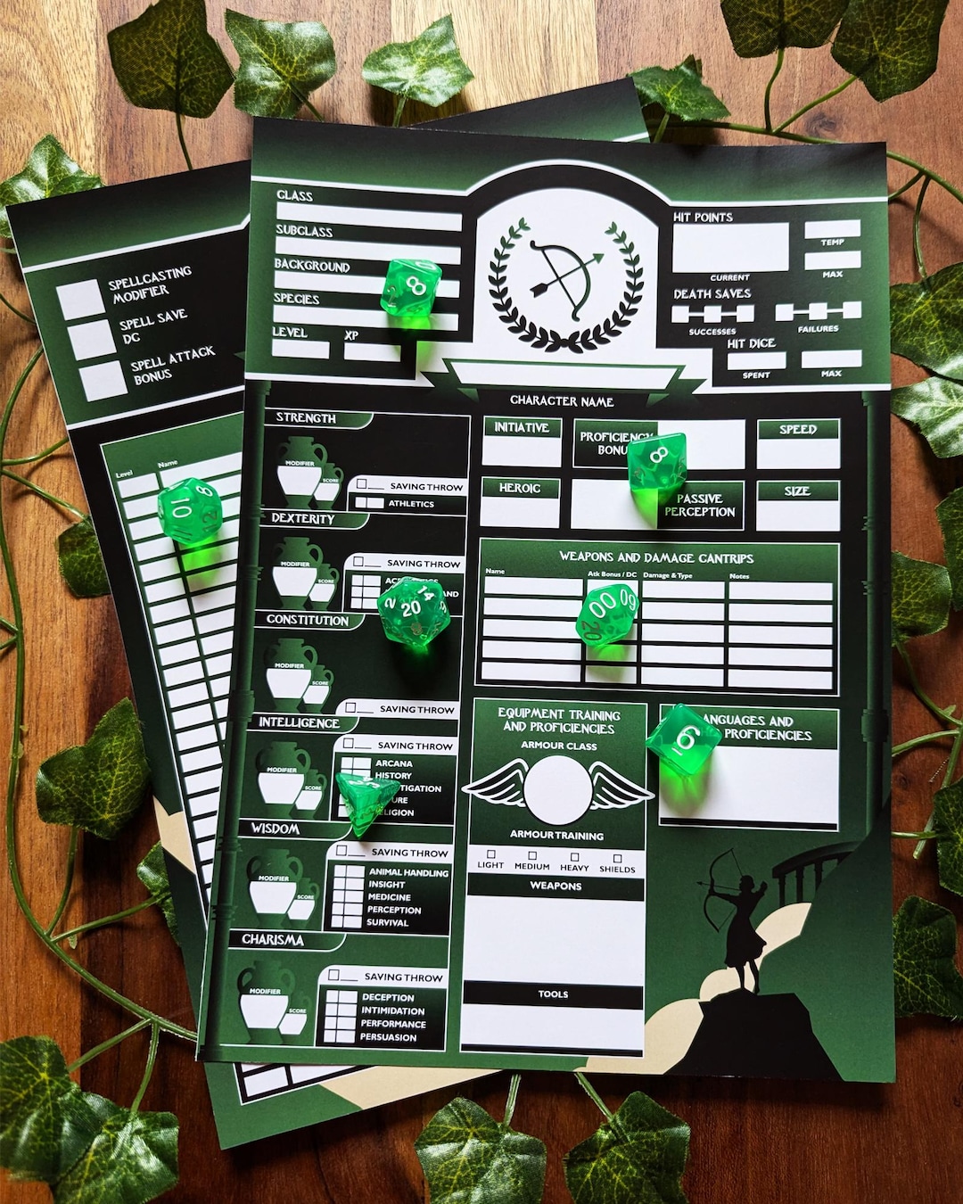 D&D 5e 2024 Greek Mythology Goddess Artemis Character Sheet Fillable ...