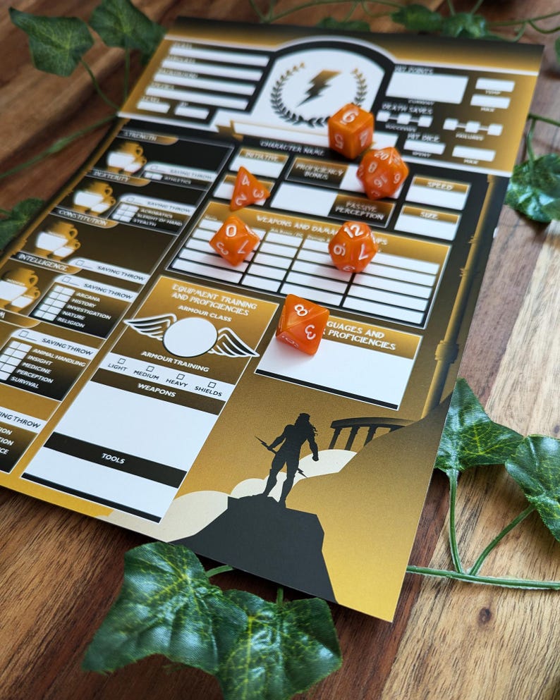D&D 5e 2024 Greek Mythology God Zeus Character Sheet | Fillable Digital ...