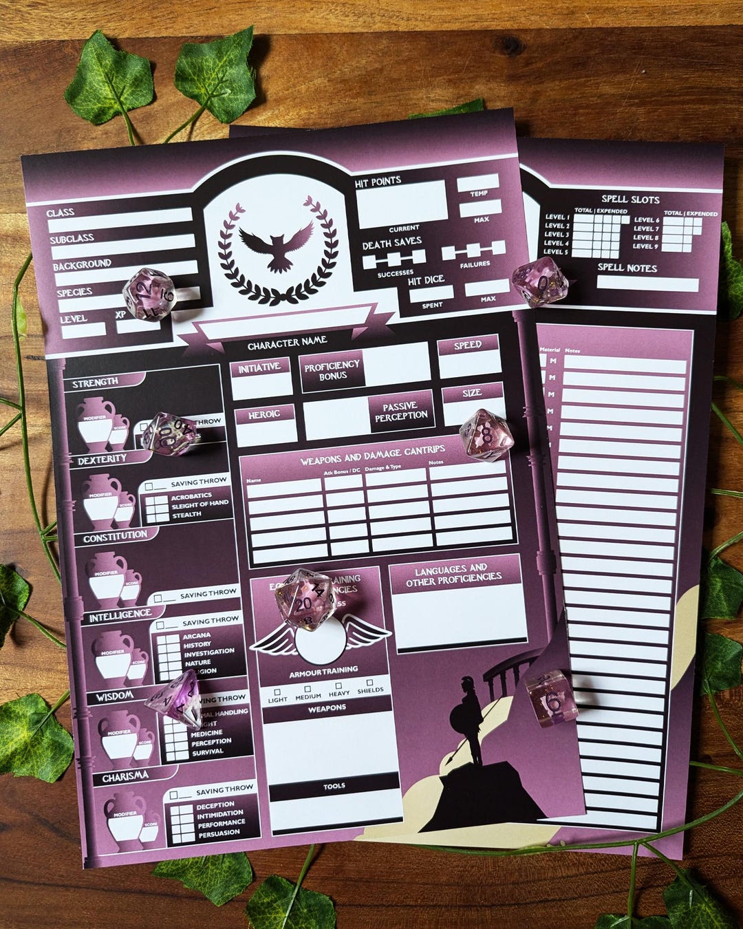 D&D 5e 2024 Greek Mythology Goddess Athena Character Sheet | Fillable ...