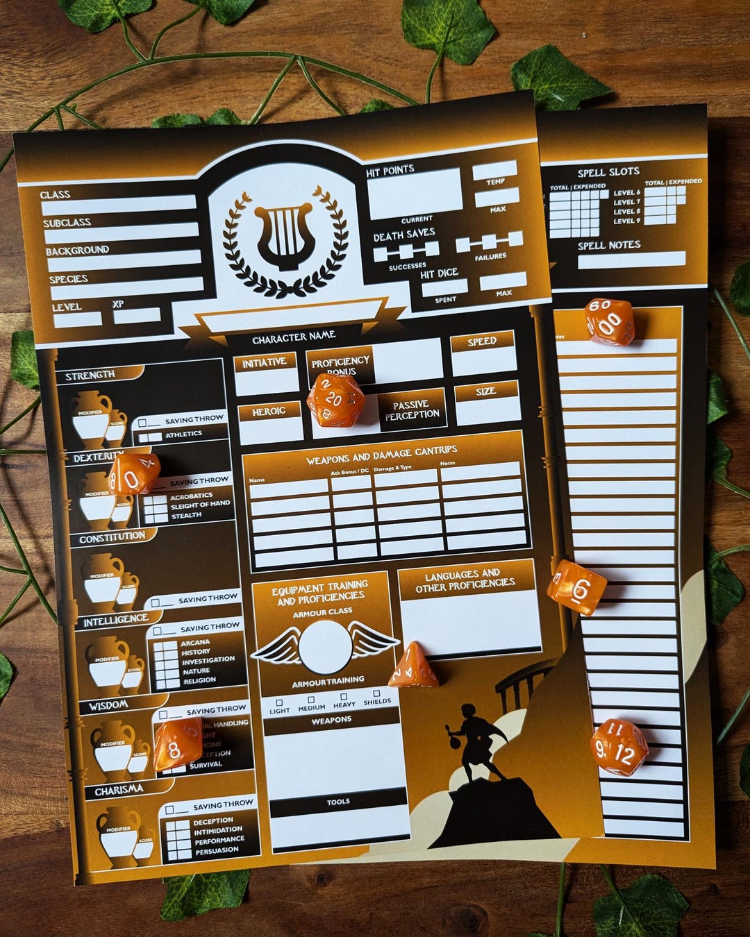 D&D 5e 2024 Greek Mythology God Apollo Character Sheet | Fillable ...