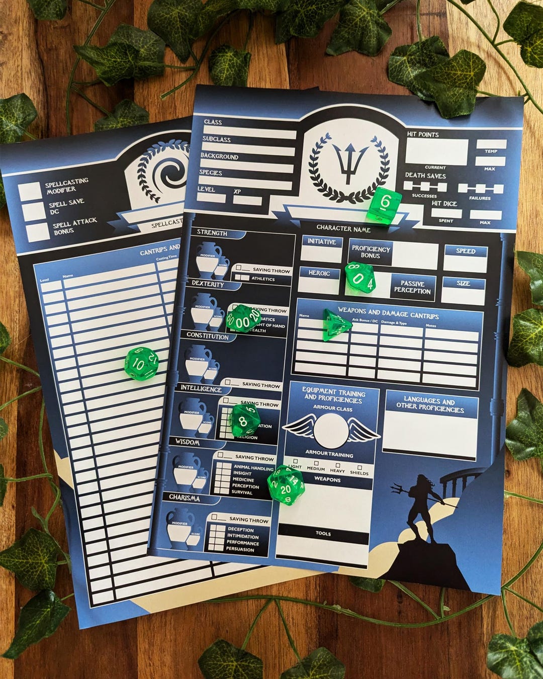 D&D 5e 2024 Greek Mythology God Poseidon Character Sheet | Fillable ...