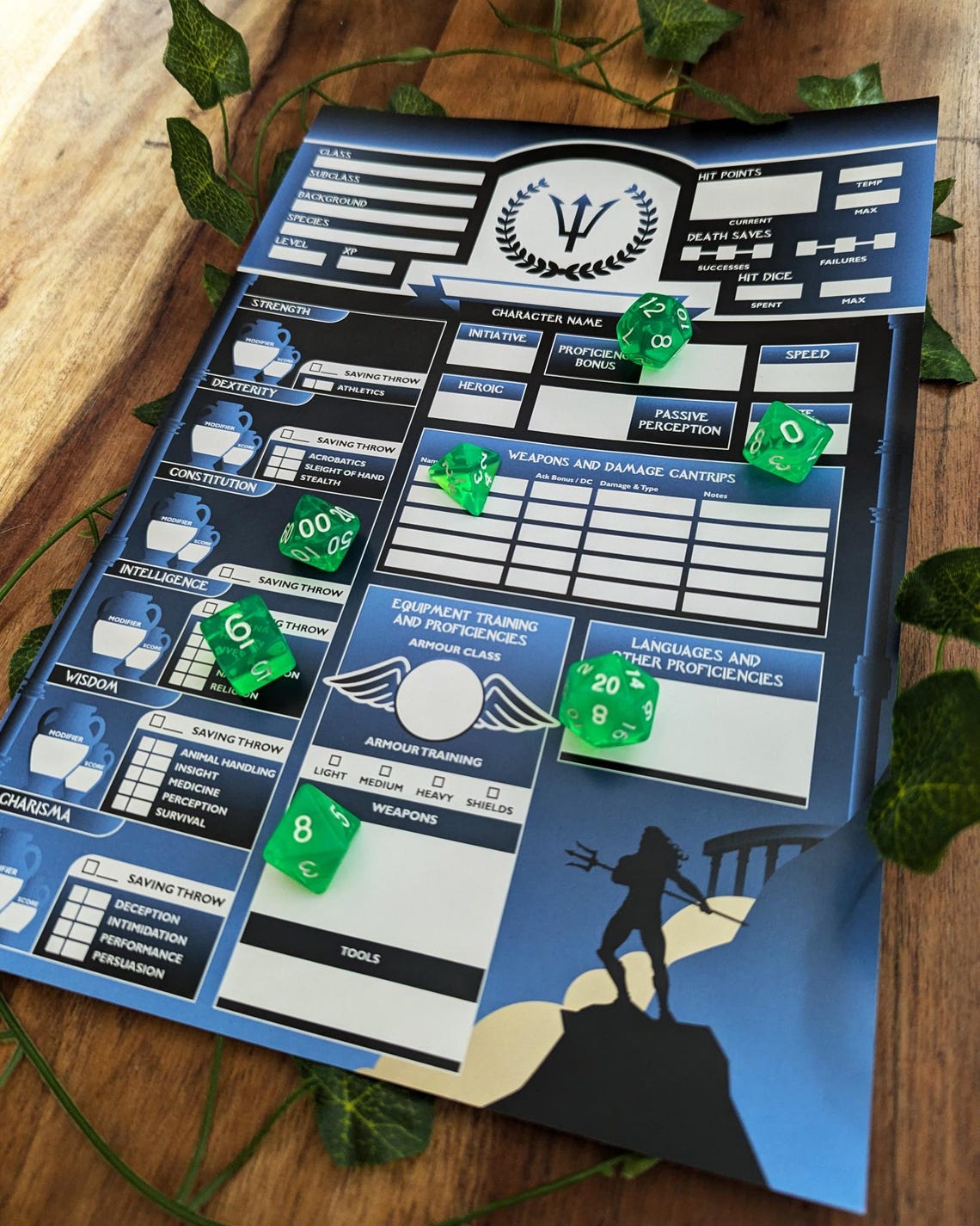 D&D 5e 2024 Greek Mythology God Poseidon Character Sheet | Fillable ...