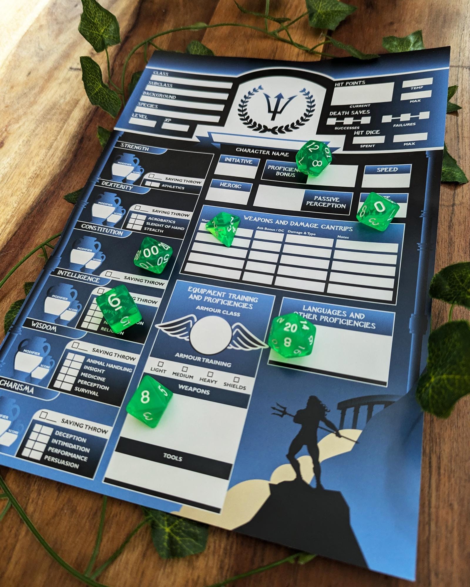 D&D 5e 2024 Greek Mythology God Poseidon Character Sheet | Fillable ...