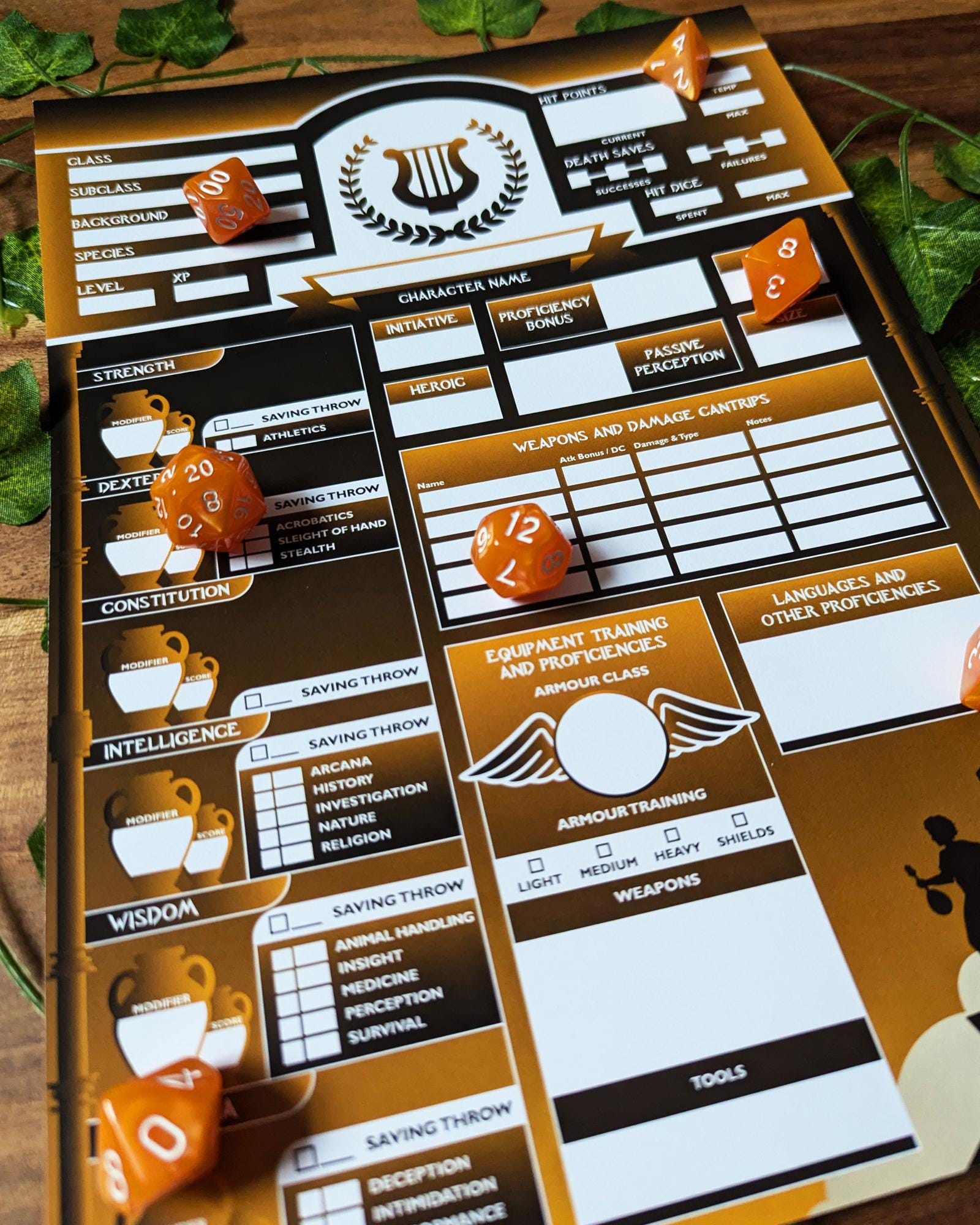 D&D 5e 2024 Greek Mythology God Apollo Character Sheet | Fillable ...
