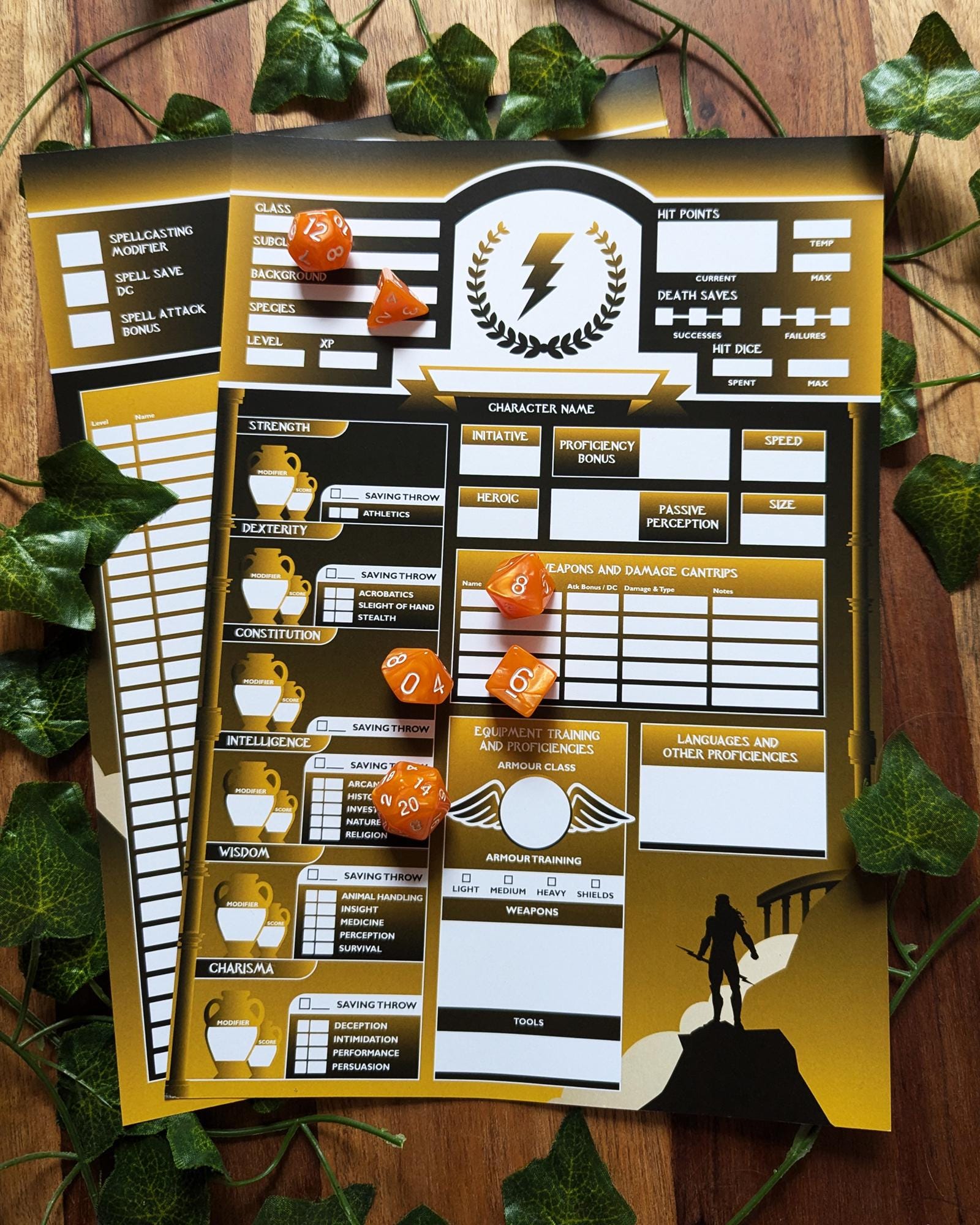 D&D 5e 2024 Greek Mythology God Zeus Character Sheet | Fillable Digital ...