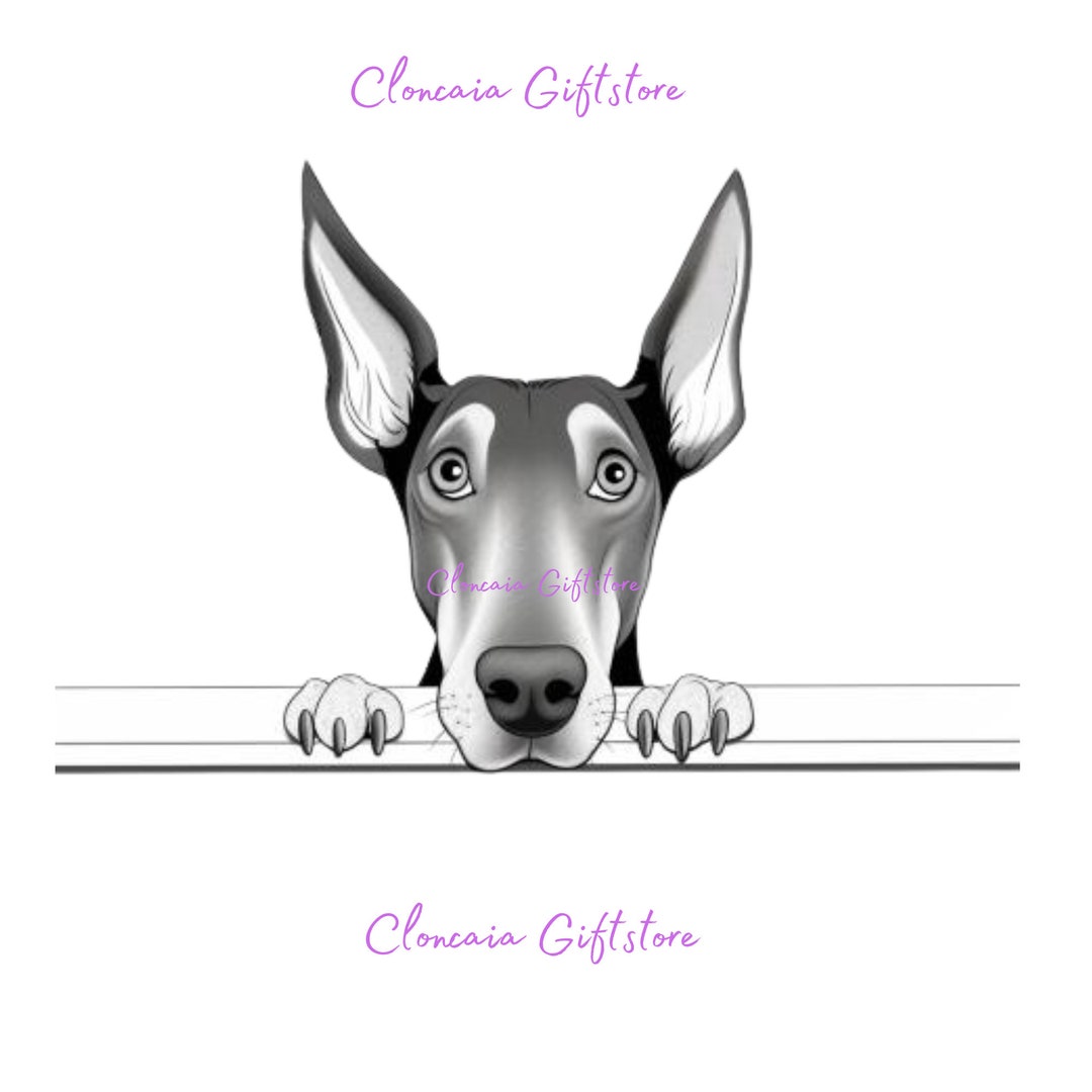 Doberman Cut File Doberman Sublimation Doberman Drawing - Etsy