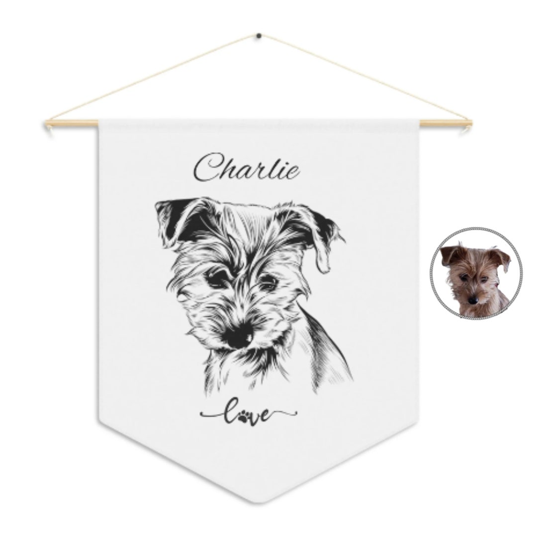 Pennant Custom Pet Gift Using Pet Photo and Personalized Pet Name Size ...