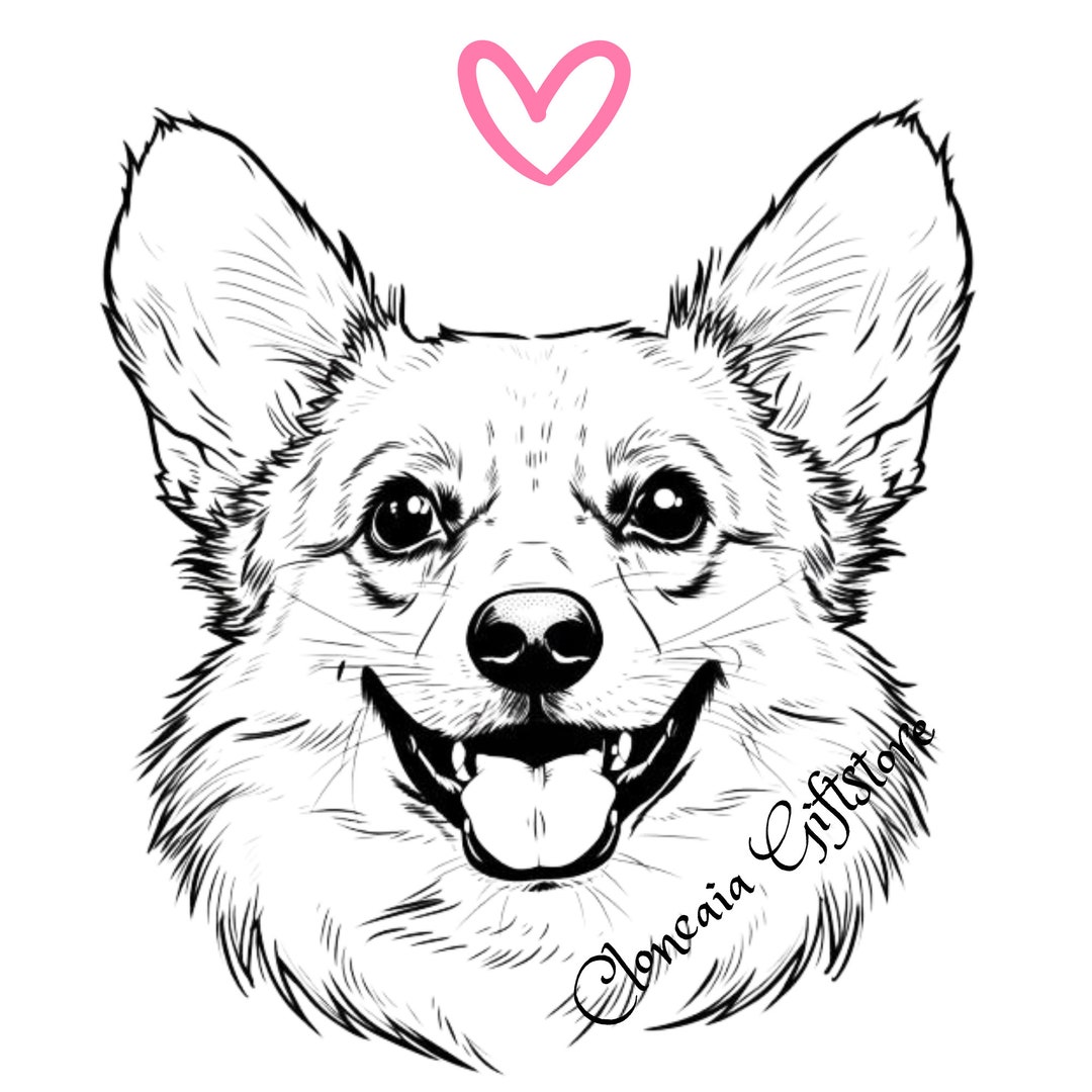 Corgi Png Corgi Dog Drawing Corgi Dog Print Corgi Digital Art Corgi Dog ...