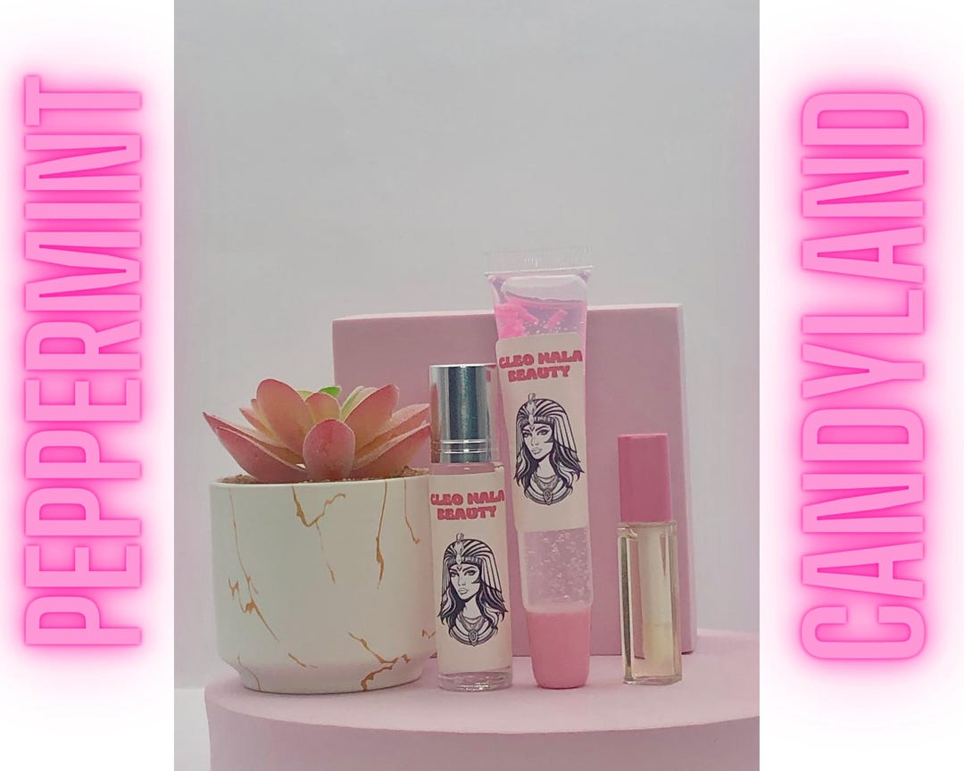 Peppermint Candy-land Lip Care Bundle Lip Gloss for Her Lip Oil for Her ...