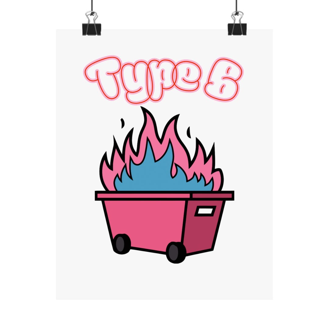 Dumpster Fire Type B Poster | Matte Vertical Poster, Vaporwave Art - Etsy