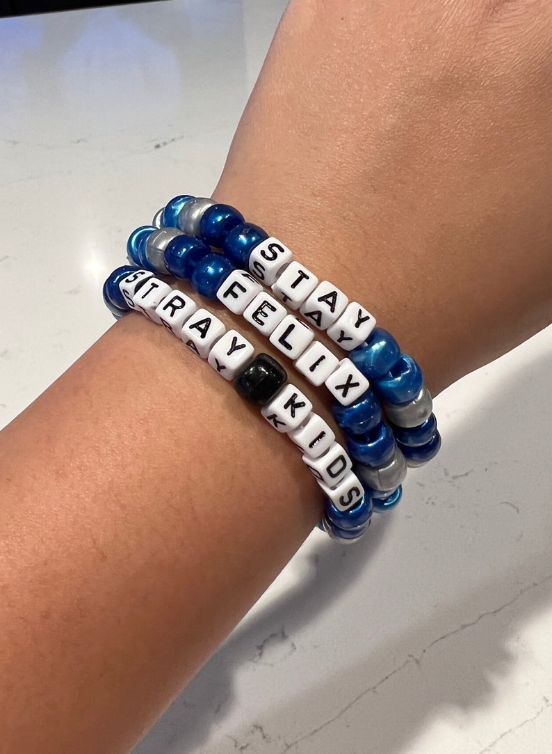 Stray Kids Noeasy Pearl Letter Bead Bracelets size L/XL - Etsy